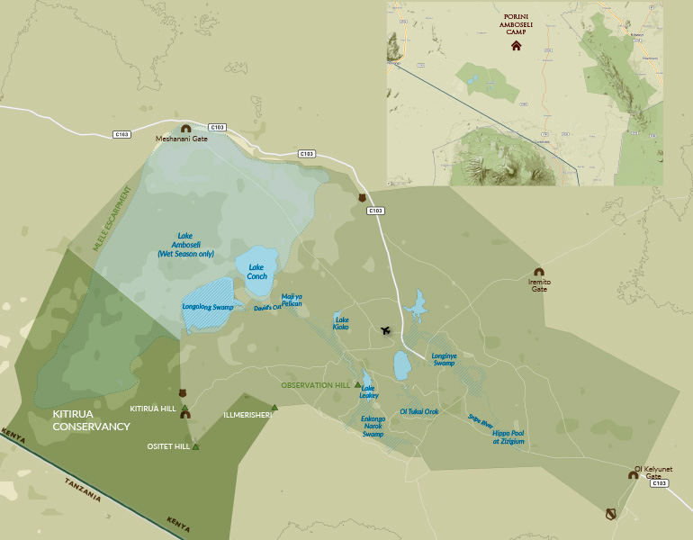 Porini-map - Cheli & Peacock Safaris